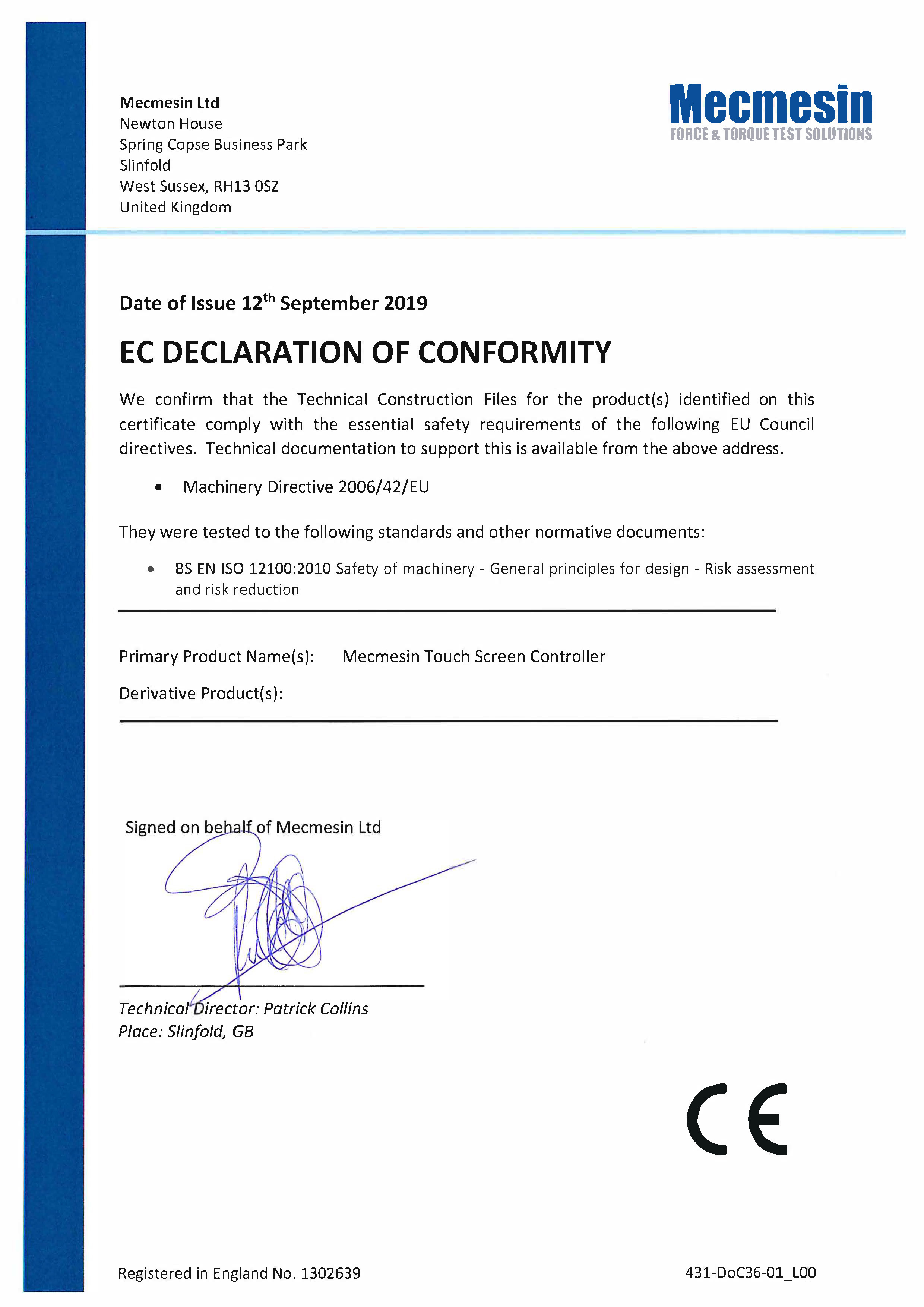 Touchscreen Controller User Manual | Mecmesin Support